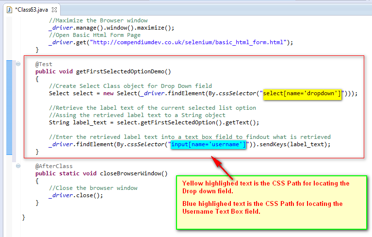 Selenium-By-Arun: 419. Using getFirstSelectedOption( ) with drop down ...