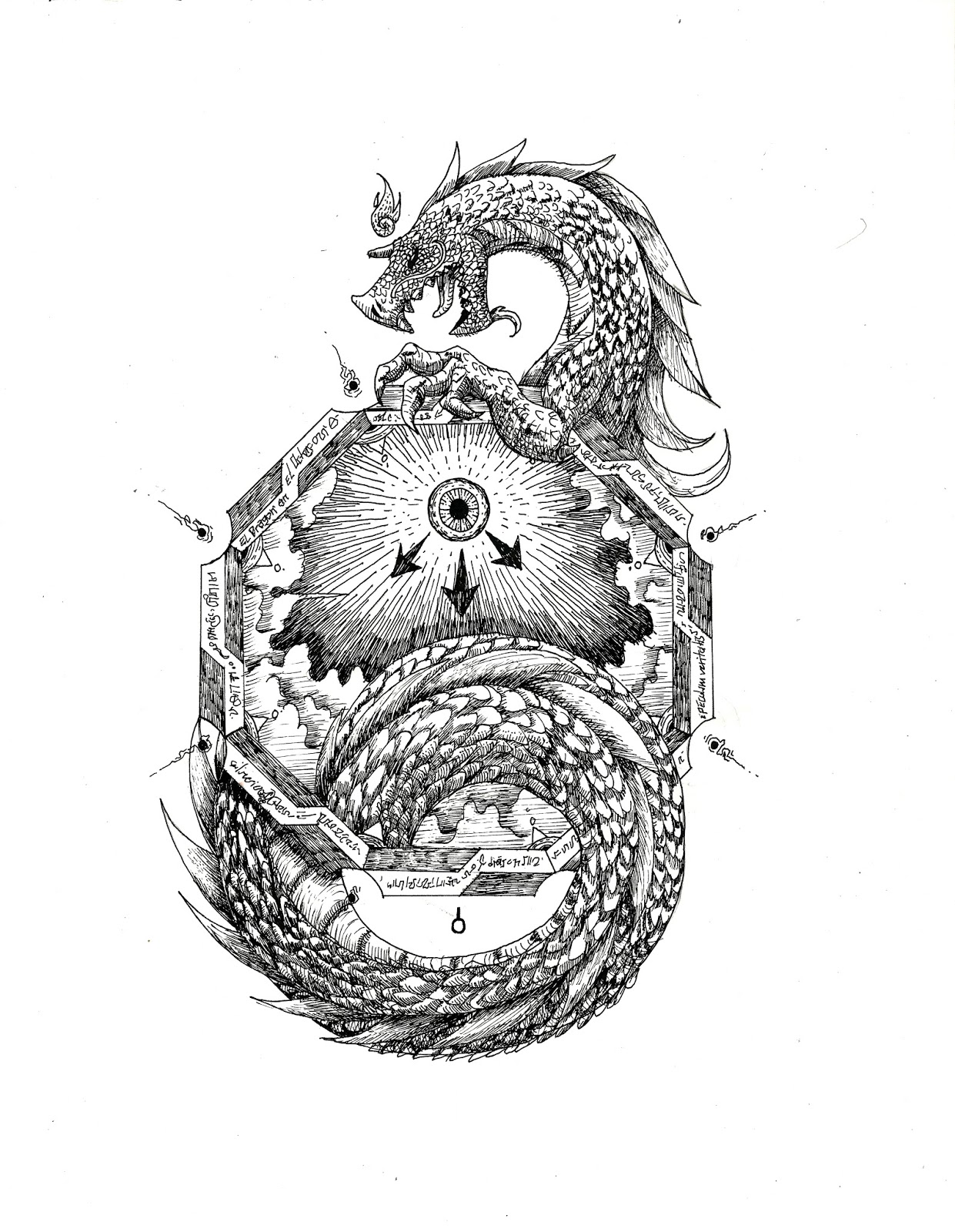 El Dragón en el Octágono. #inktober