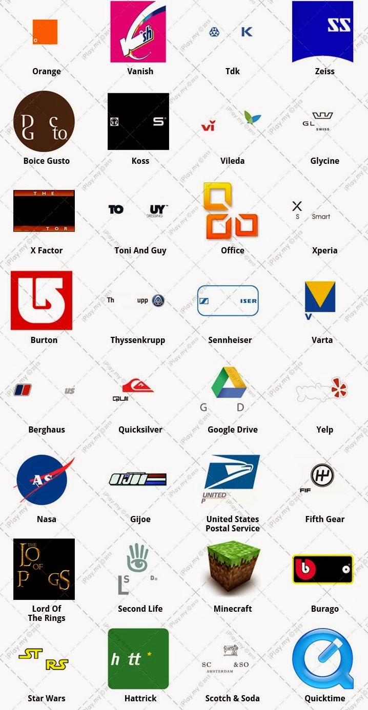 Level 15 - Logo Quiz Bubble Answers