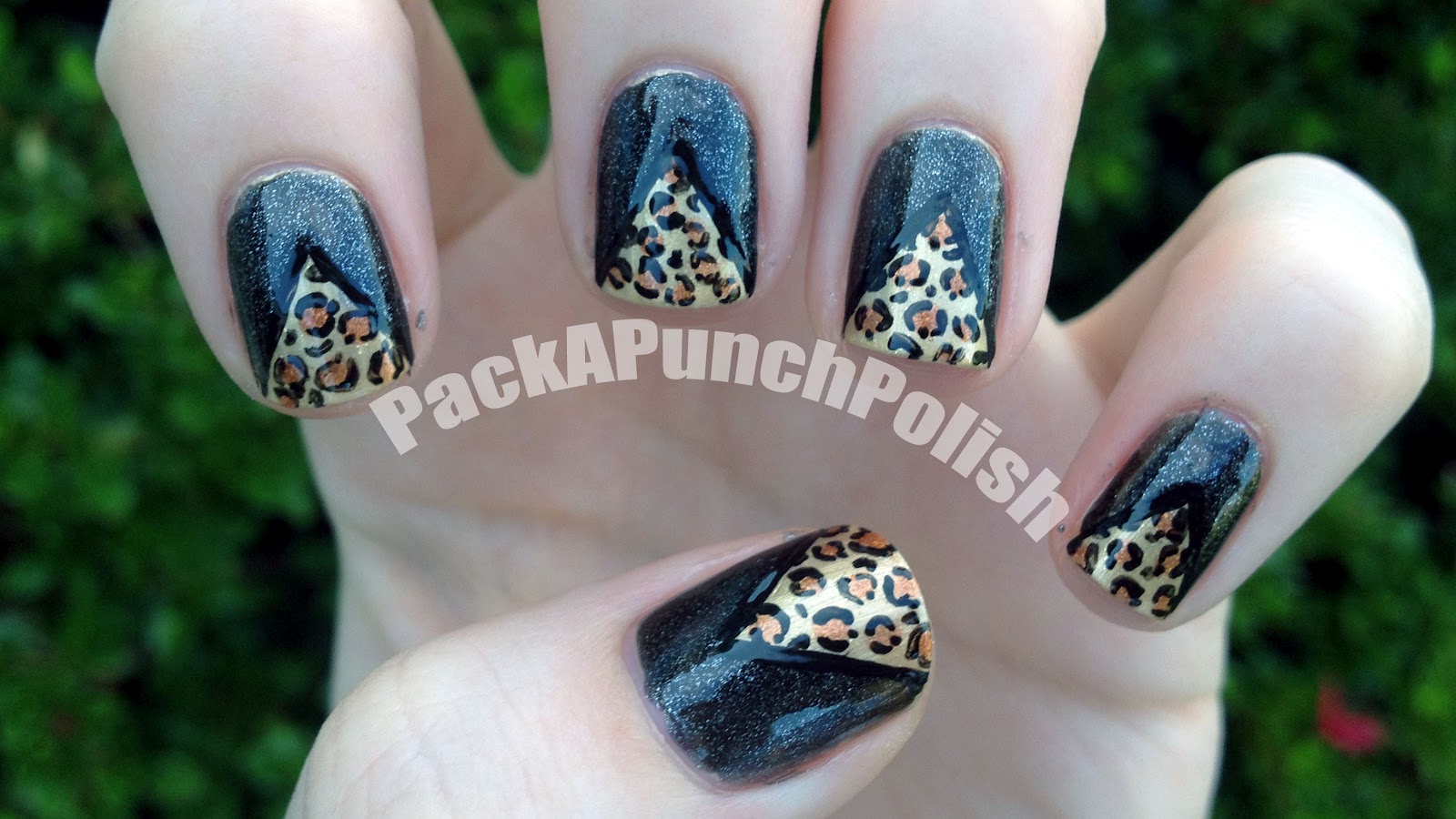 PackAPunchPolish: Leopard Print Triangle Nail Art