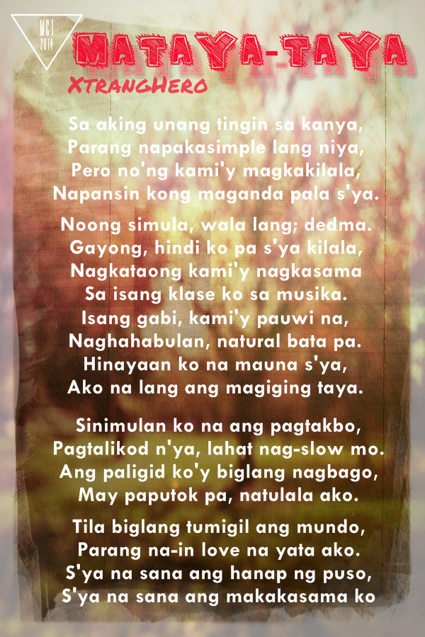 Literary: Mataya-taya | Ang Aninag Online
