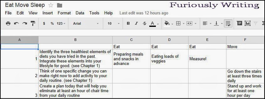 Furiously Writing: Eat, Move, Sleep