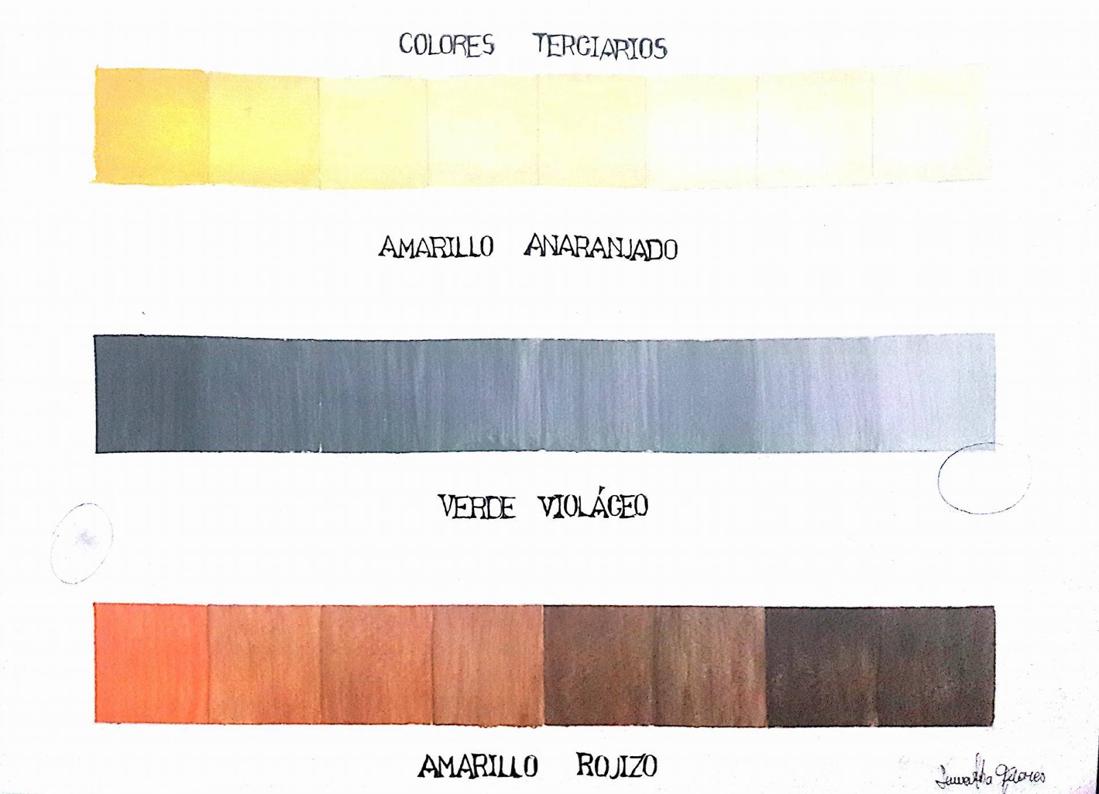 teoría y practica del color : DEGRADE COLORES TERCIARIOS