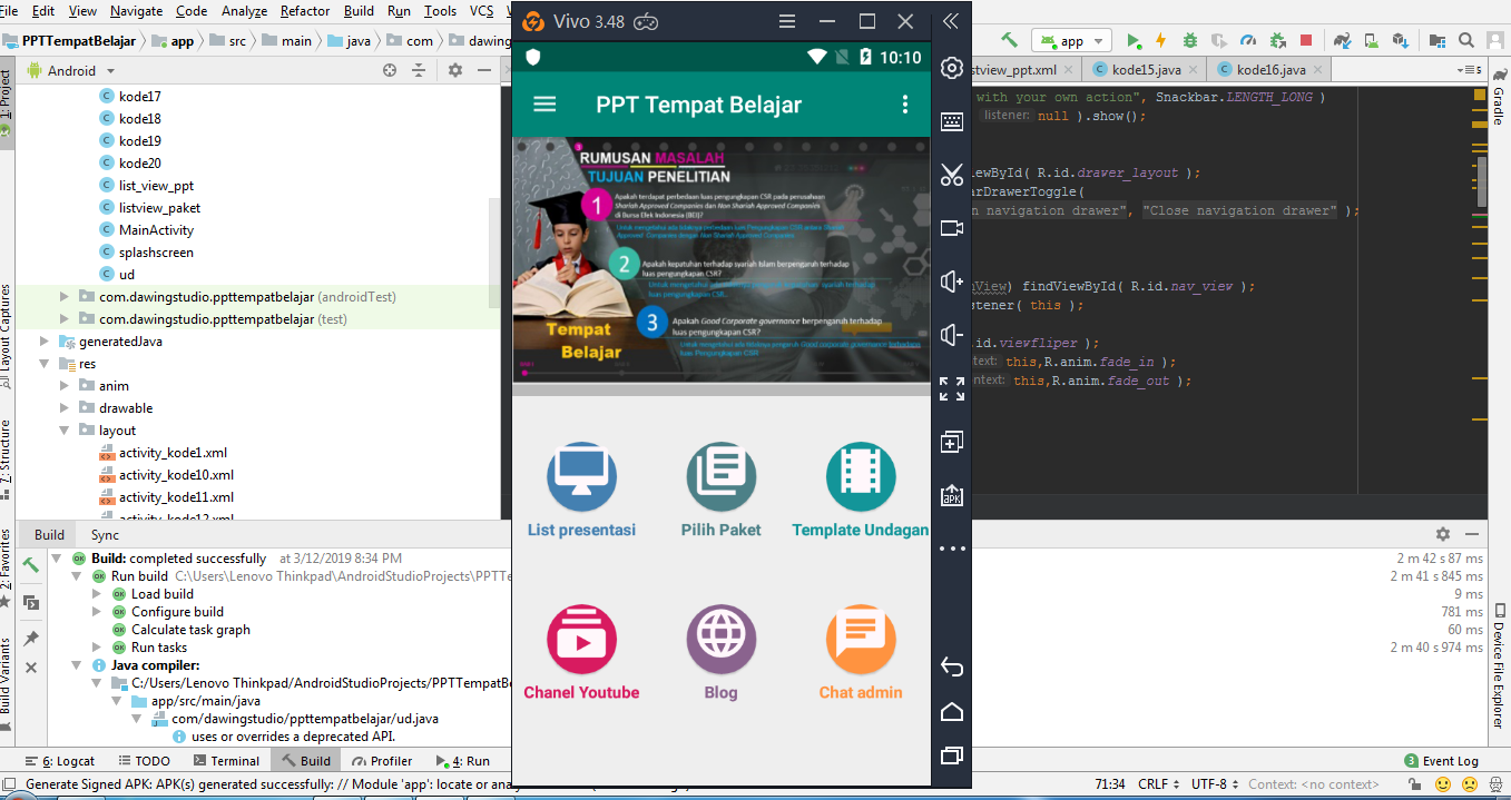 #2 Android Studio - Membuat Tampilan UI Home menarik dengan slide foto ...