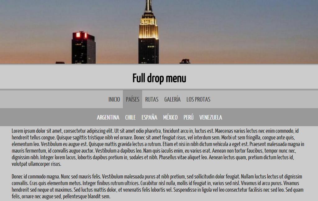 Menú desplegable en horizontal ocupando todo el ancho | Oloblogger