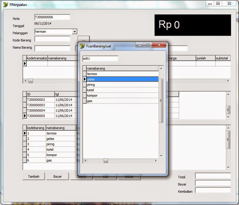 Form Transaksi Penjualan Dengan Delphi 7 | DiAjarWe