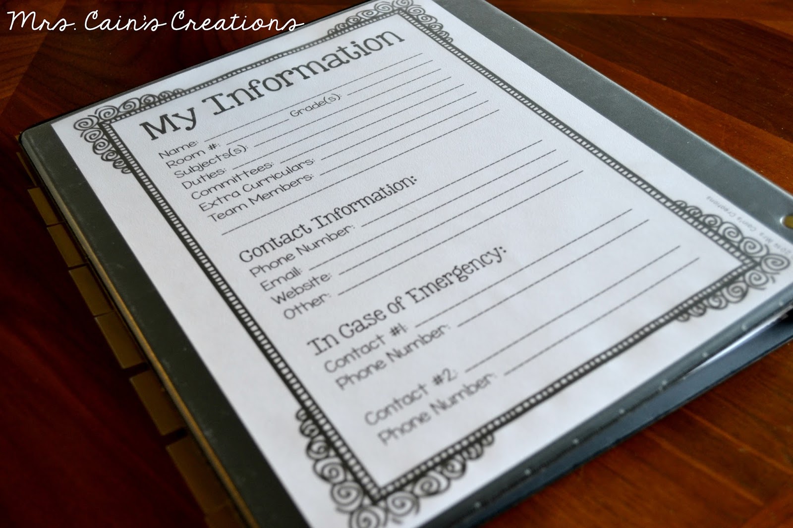 Mrs. Cain's Creations: Creating a Teacher Binder That Works for YOU ...