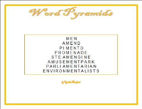 Mrs. Hansford's Classroom: Word Pyramids
