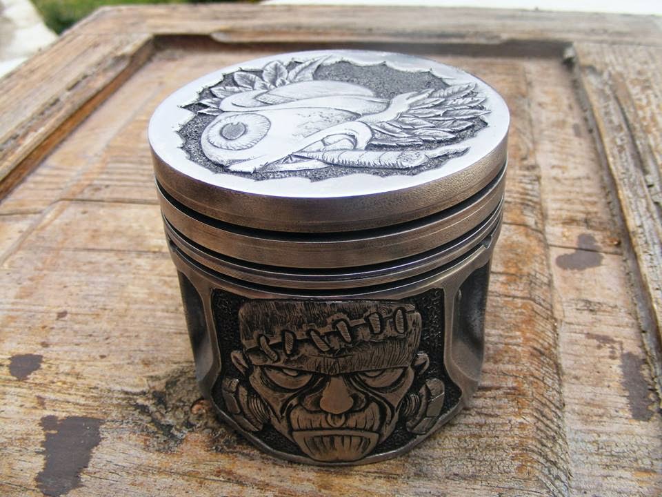 Just A Car Guy: engraved piston... damn fine art piece, and great way ...