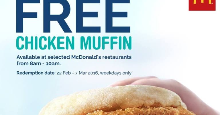 吃喝玩乐: McDonald免费派送 Chicken Muffin Burger，味道好的早餐开始你美好的一天！