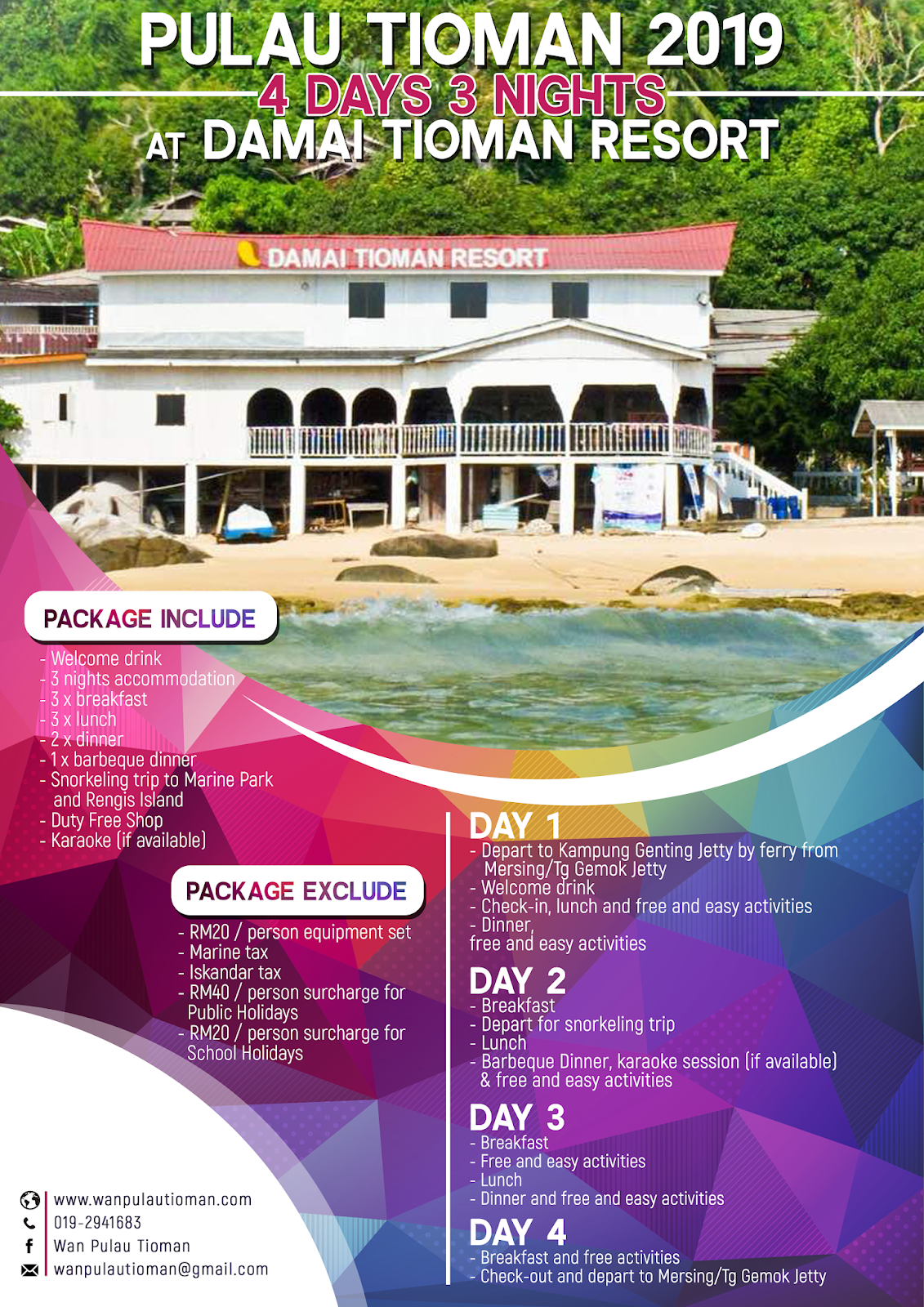 Pakej Percutian 4 Hari 3 Malam Ke Pulau Tioman - Damai Tioman Resort ...