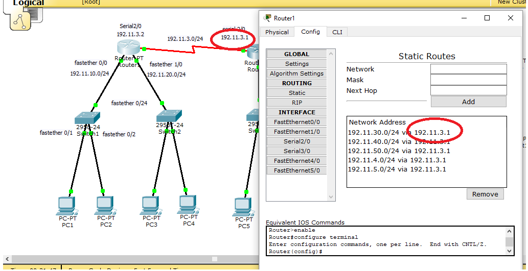 Simulasi Menghubungkan 4 Router dalam Cisco Packet Tracer ~ Bintang IT