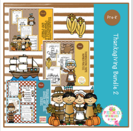 Thanksgiving Bundle 2 - 99 pages ~ Preschool Printables