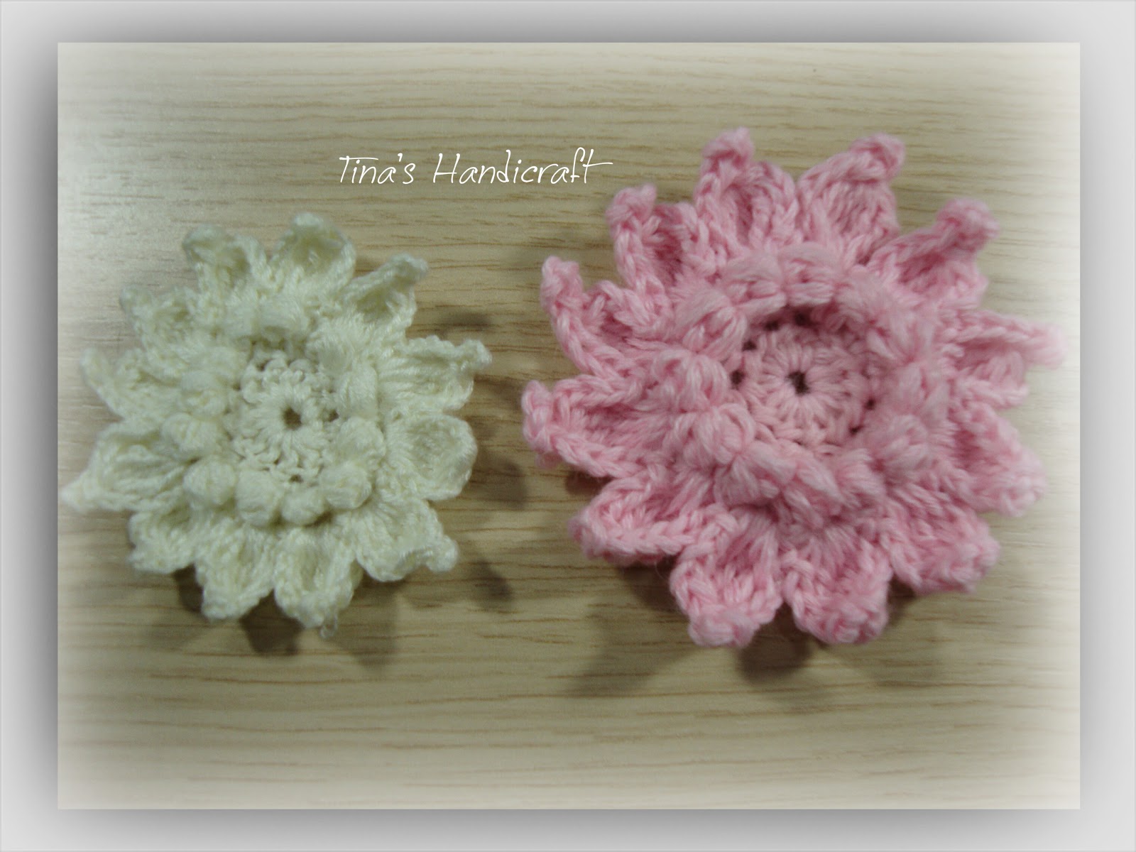 Tina's handicraft : How to make puff irish crochet 2d flowers