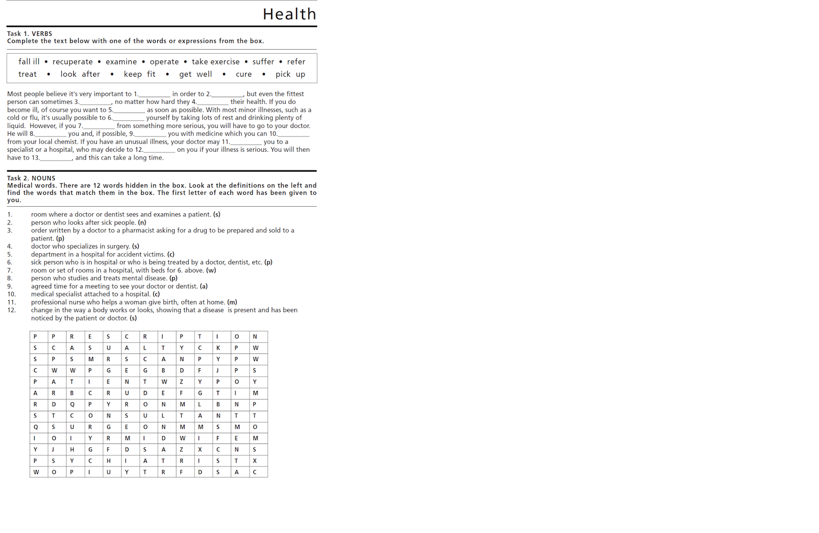 Health And Fitness Vocabulary Exersices health-and-fitness-vocabulary-exersices