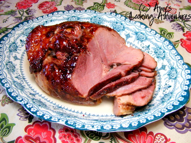 Baked Ham with Raspberry Glaze