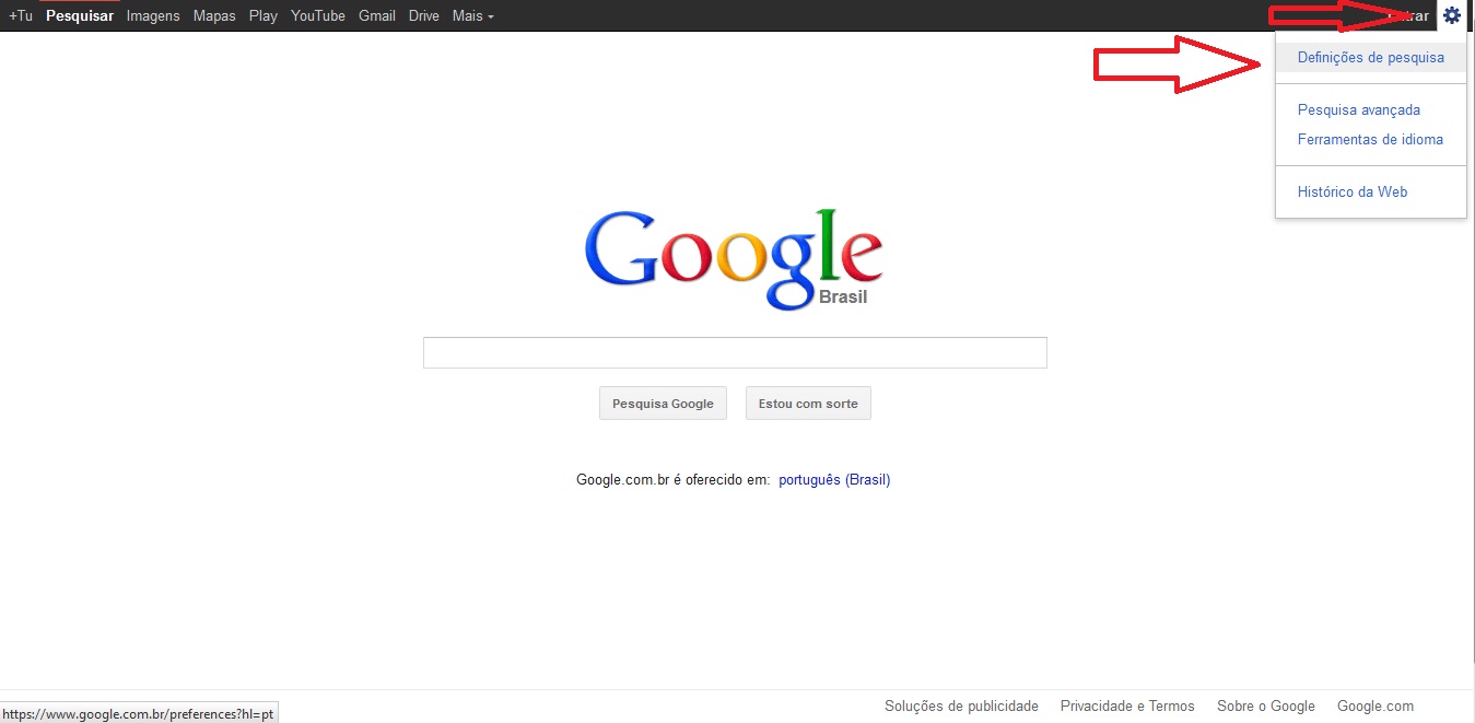Ana Tutoriais: Configurando o Google para português Brasil