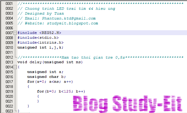 Code C mạch trái tim 44 hiệu ứng | 7segone