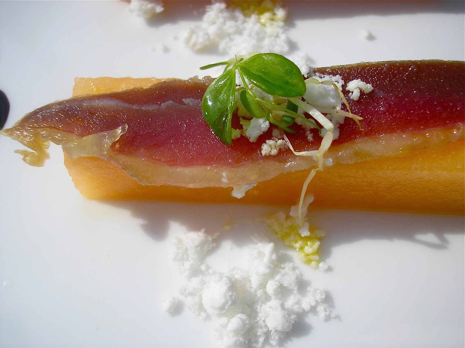 food play: ' home cured DUCK PROSCIUTTO with MELON