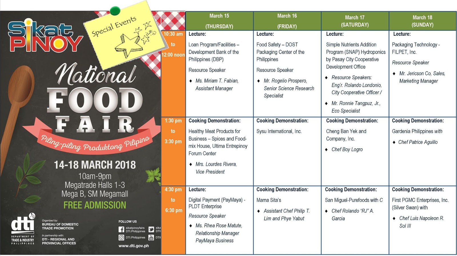 Manila Shopper: Sikat Pinoy National Food Fair at SM Megatrade: March 2018