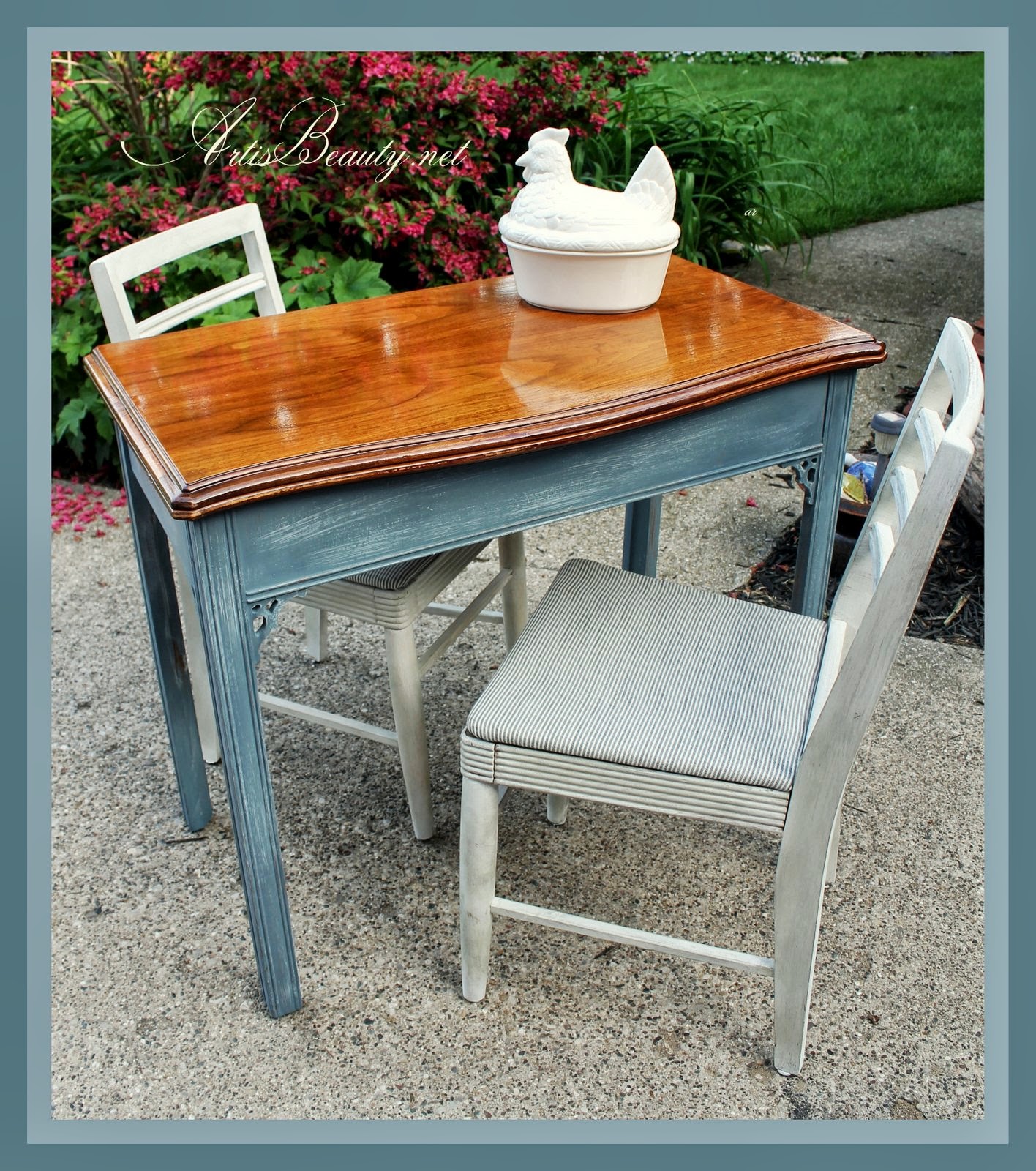 ART IS BEAUTY: Extensole table and Roadside Rescue chairs Makeover