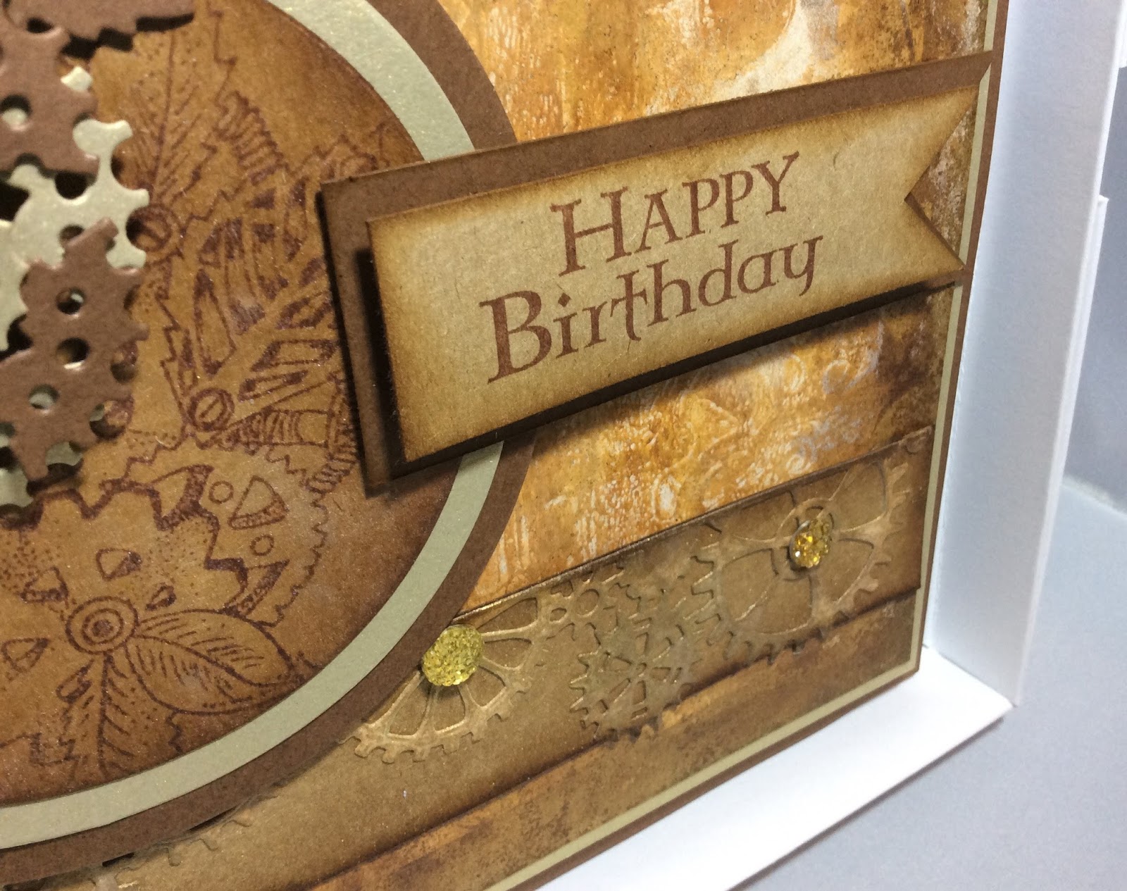 Isle of Crafty Creations: Funtastic Friday - Gelli plate cog card