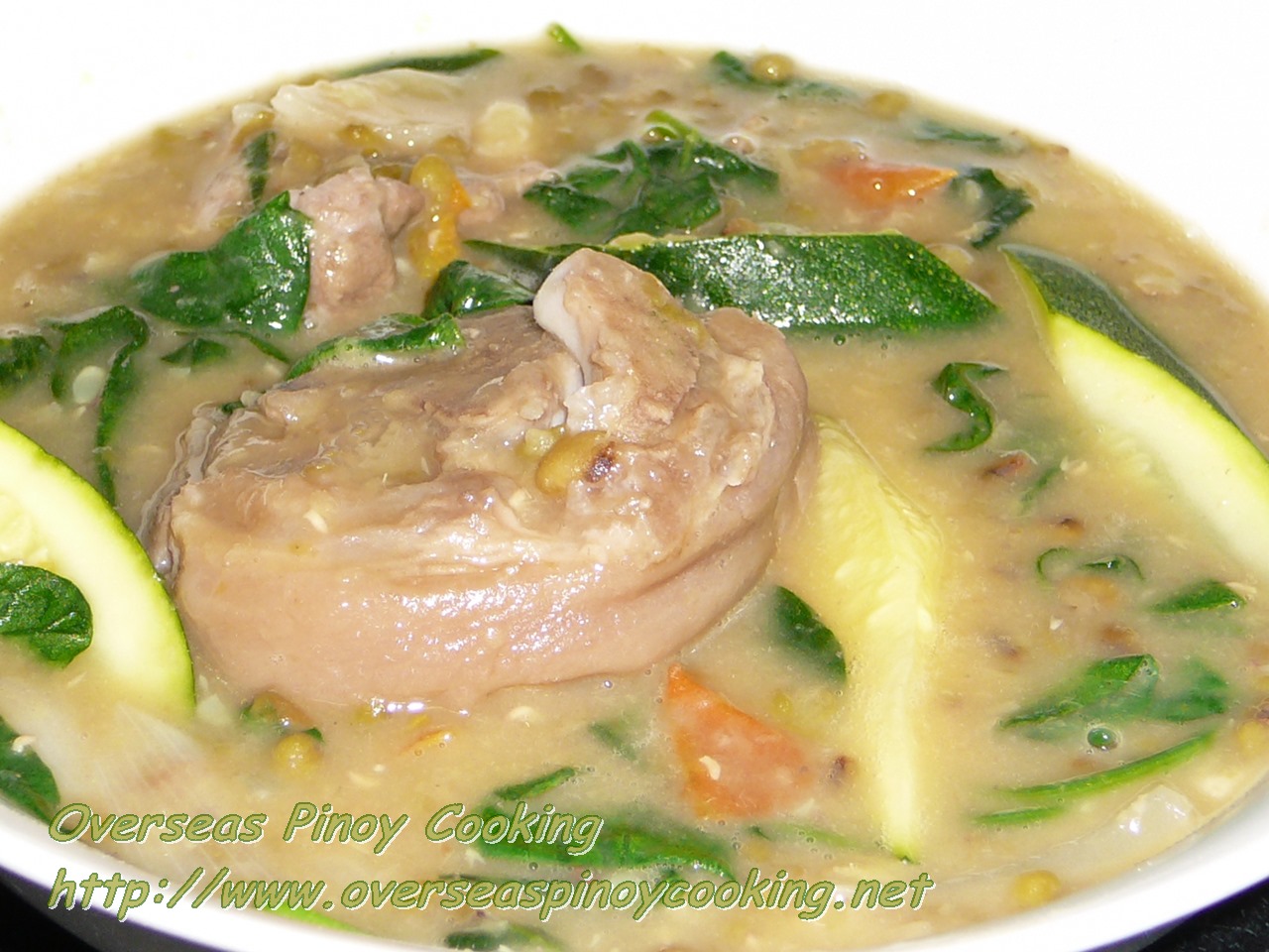 Ginisang Mungo with Pork Pata and Zucchini ~ Lutong Pinoy