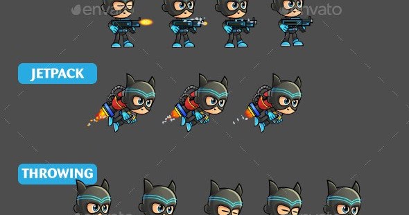 Super Hero 2D Game Character Sprites 2 | Reskin Free Graphic