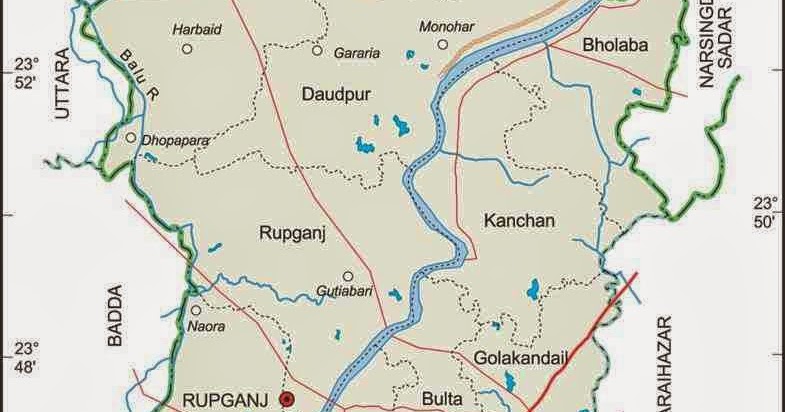 Rupganj Upazila Map, Narayanganj District, Bangladesh