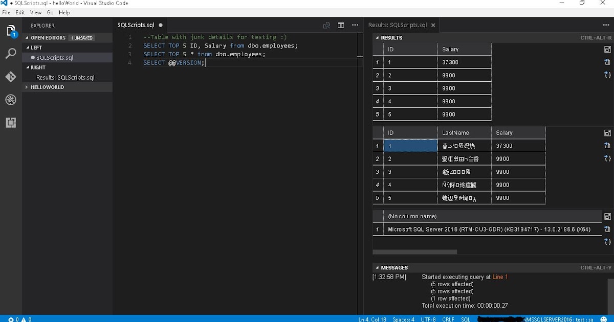 Creating & Executing SQL Queries in Visual Studio Code