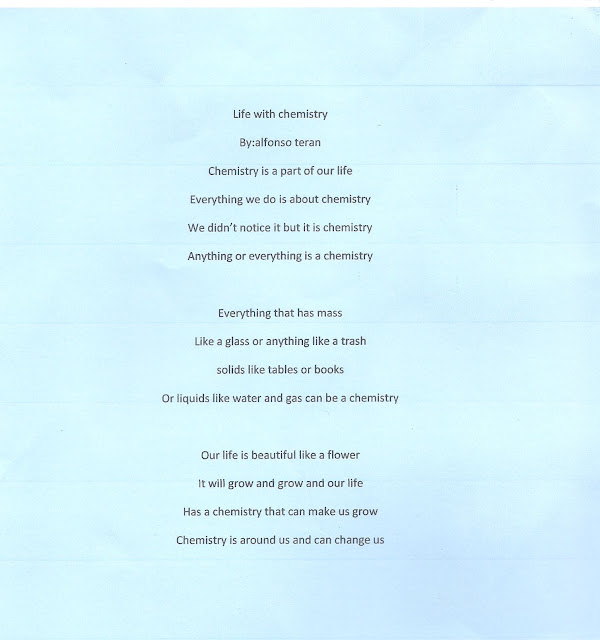 My Journey In Science 10: Chemistry Poems