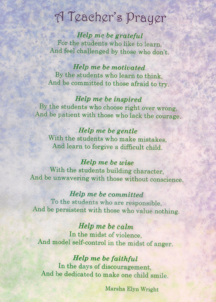 The Special Ed. Perspective: A Teacher's Prayer