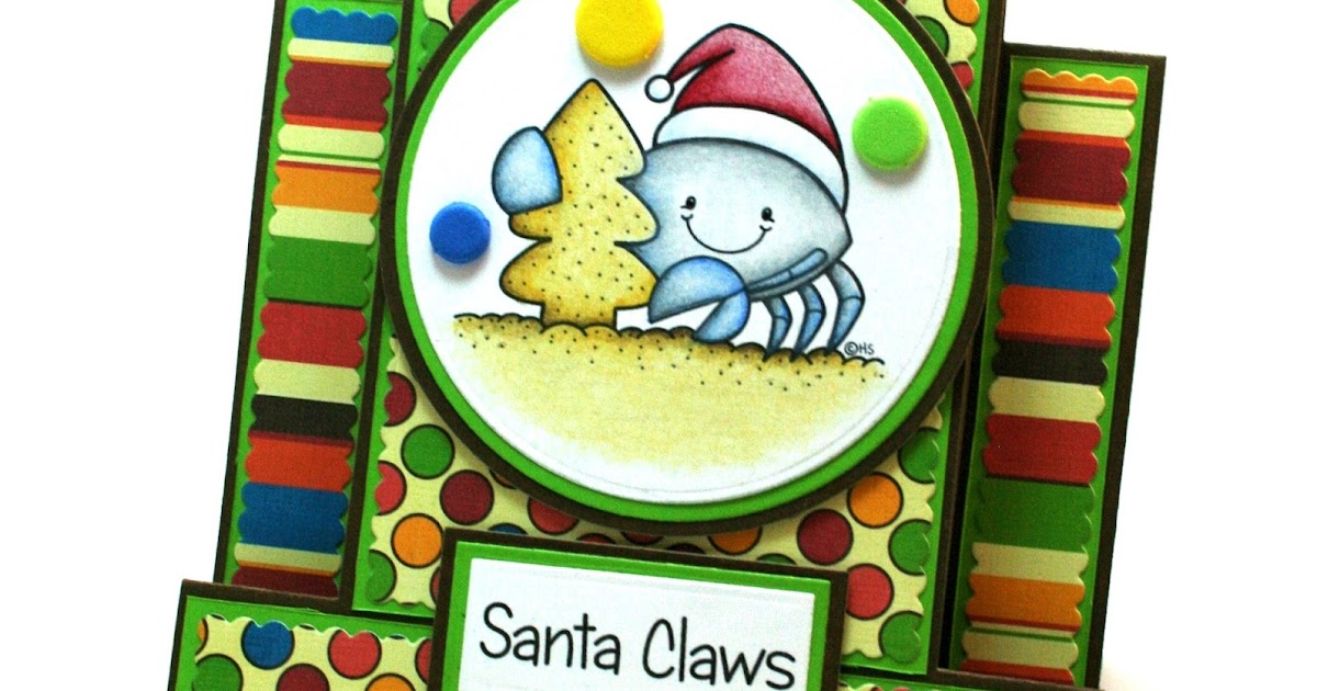 Santa Claws crab Christmas step card | Paperesse