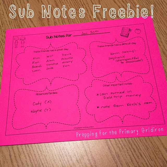 Sub Note Freebie! - Owl-ways Be Inspired