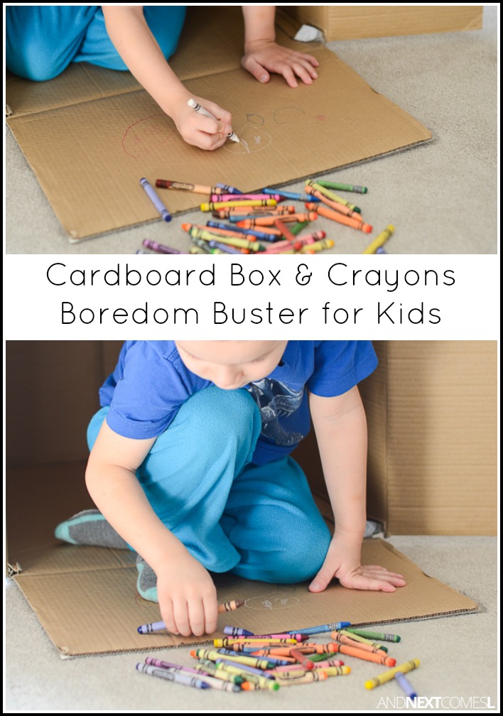 Boredom Buster for Kids: Cardboard Box & Crayons Process Art | And Next ...