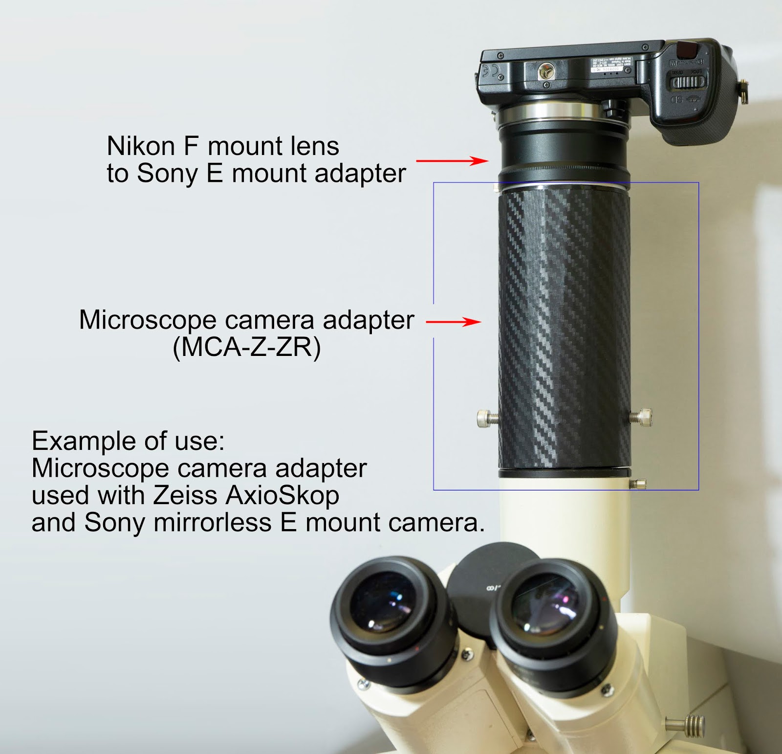 Microscope camera adapter for Zeiss trinocular head.