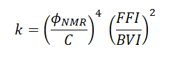 Ecuaciones de Petrofísica: Permeabilidad de NMR- Modelo de tres fluidos ...