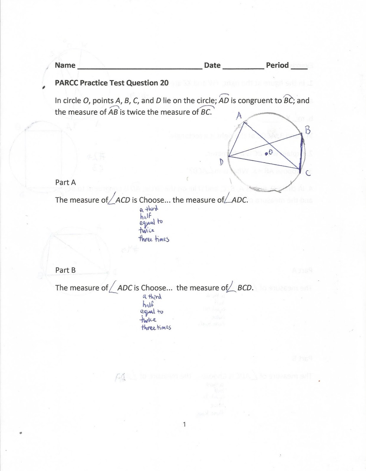 Geometry, Common Core Style: PARCC Practice Test Question 20 (Day 163)