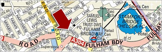 Fulham London Map With Street - United States Map