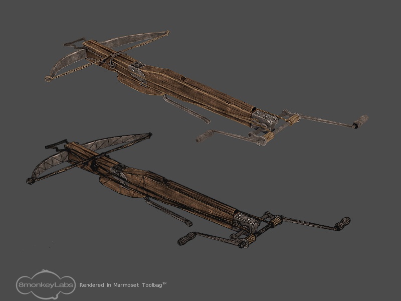 Game Art - Blog po godzinach: Kusza z mechanizmem korbowym