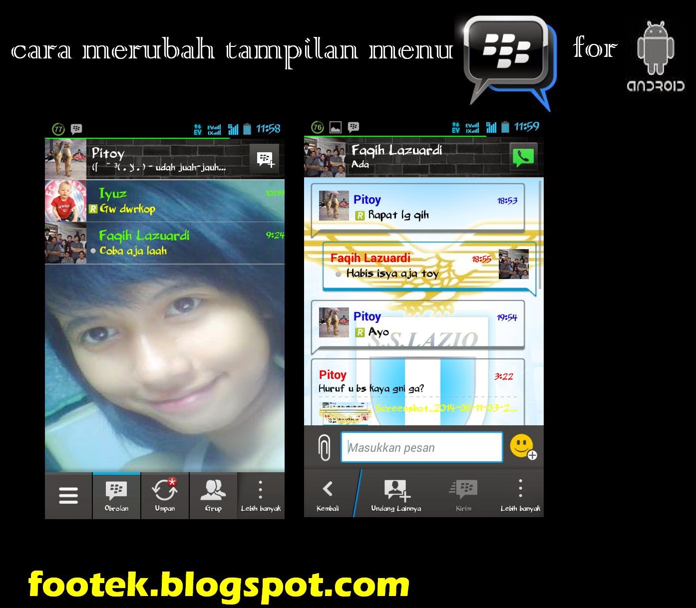 Cara merubah tampilan menu di BBM