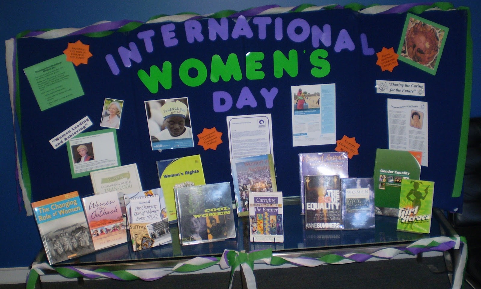 Canning College Library Displays: International Womens Day