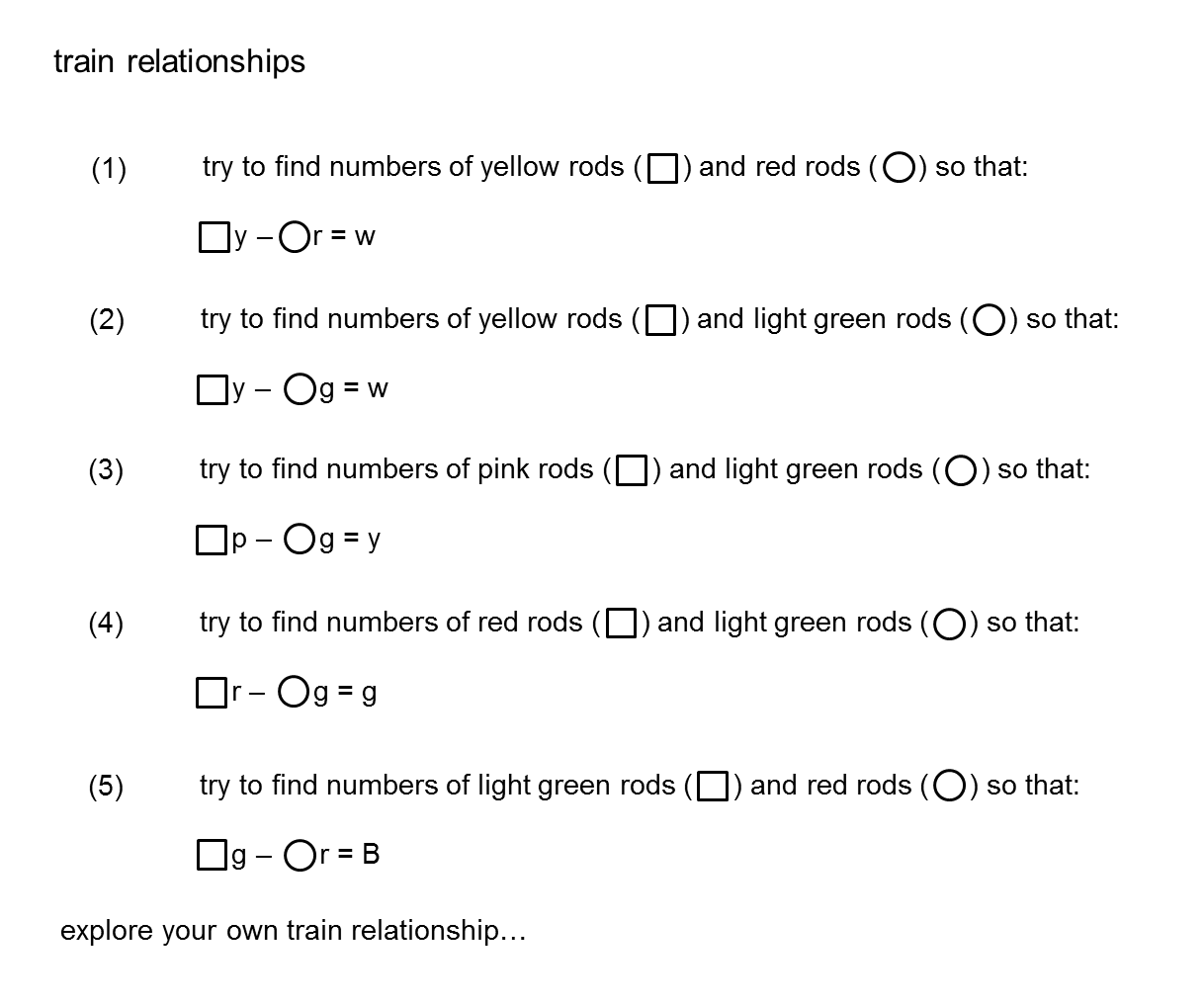 MEDIAN Don Steward mathematics teaching: rod relationships
