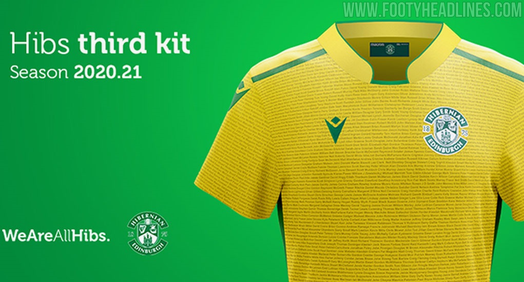 Hibernian 20-21 Third Kit Released - Features Name Of Club Supporters ...