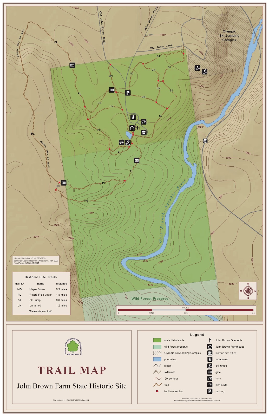 Trail Map: John Brown Farm State Historic Site Lake Placid