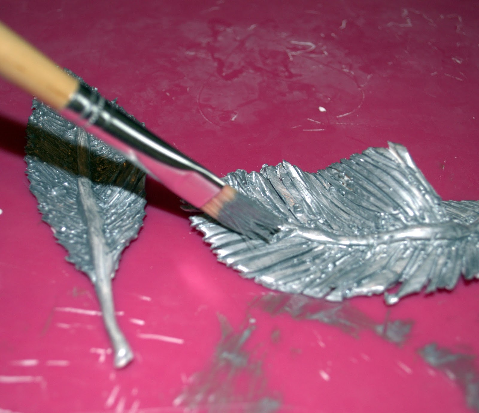 Sculpey clay feather ornament tutorial