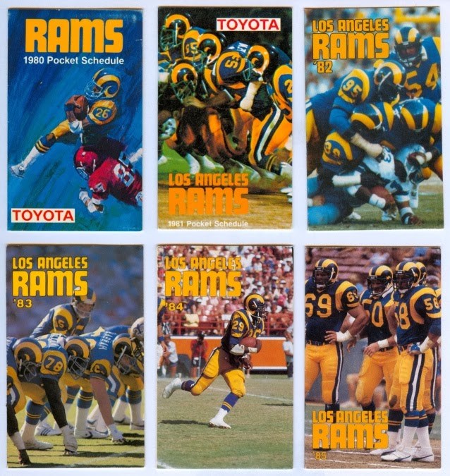 The Oddball Card Collector: On Schedule(s): 1980-85 Los Angeles Rams