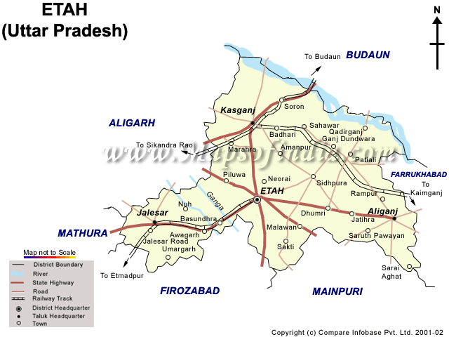 Top Tourist Place India : Map of Uttar Pradesh