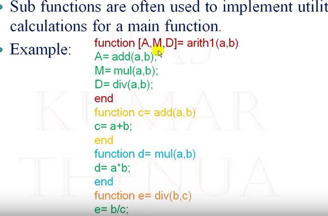 Lecture-33: Subfunctions - MATLAB Programming