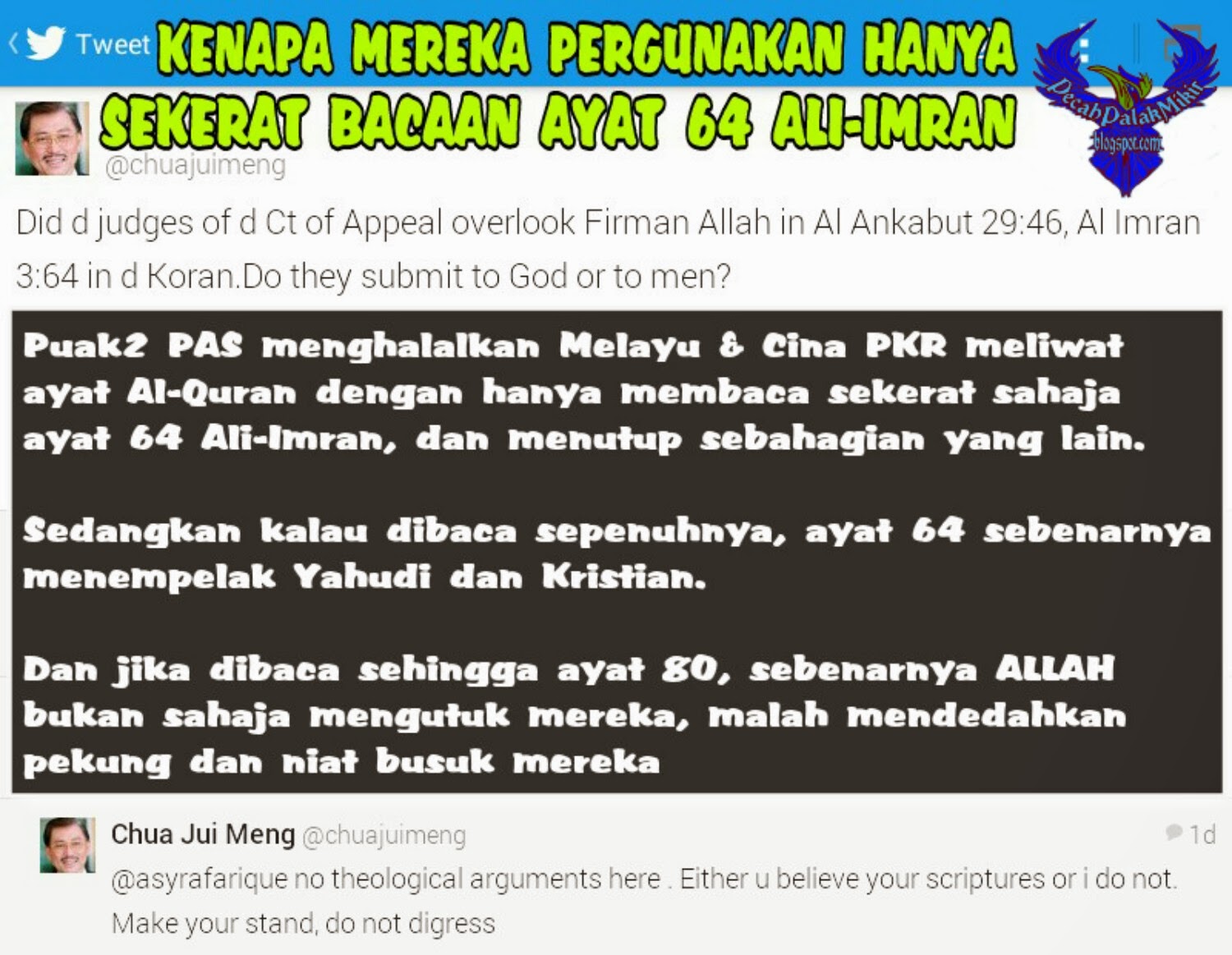 Pecah Palak Mikir: Kaedah Licik Meliwat Surah Ali-Imran 64 Demi Salah ...